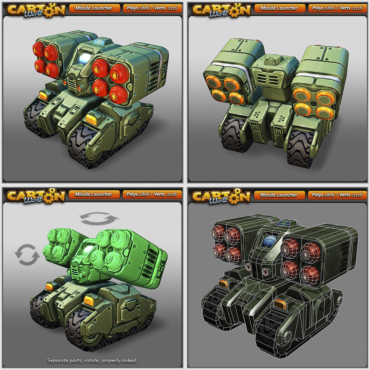 6 low-res cartoon ground model - TurboSquid 1277300