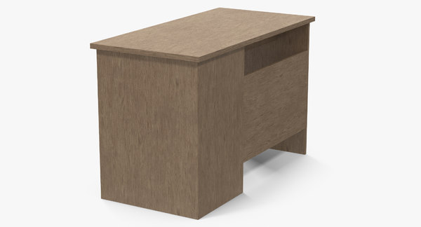 3D computer desk 3 rustic model - TurboSquid 1277431