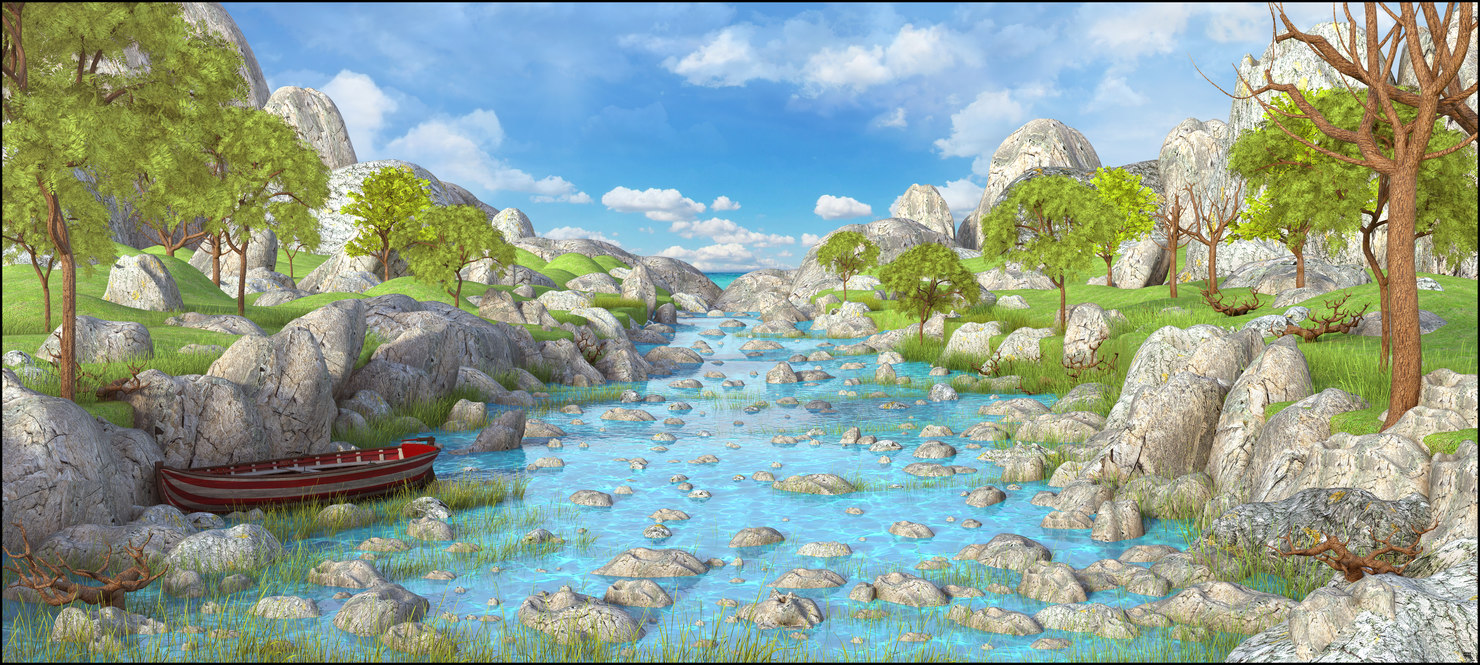 3D model landscape river - TurboSquid 1277590