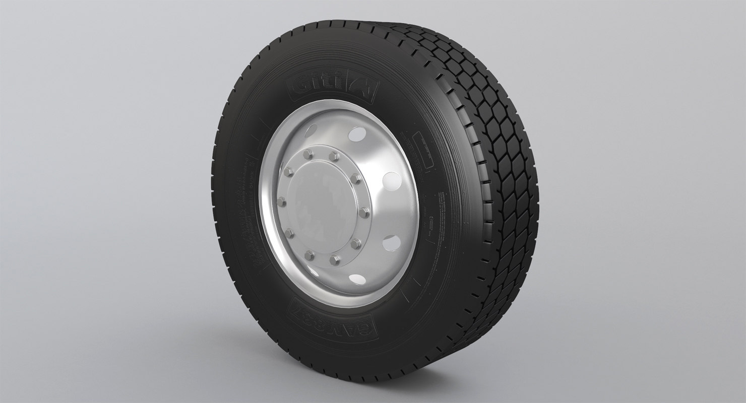 3D semi truck wheel tire model - TurboSquid 1278090
