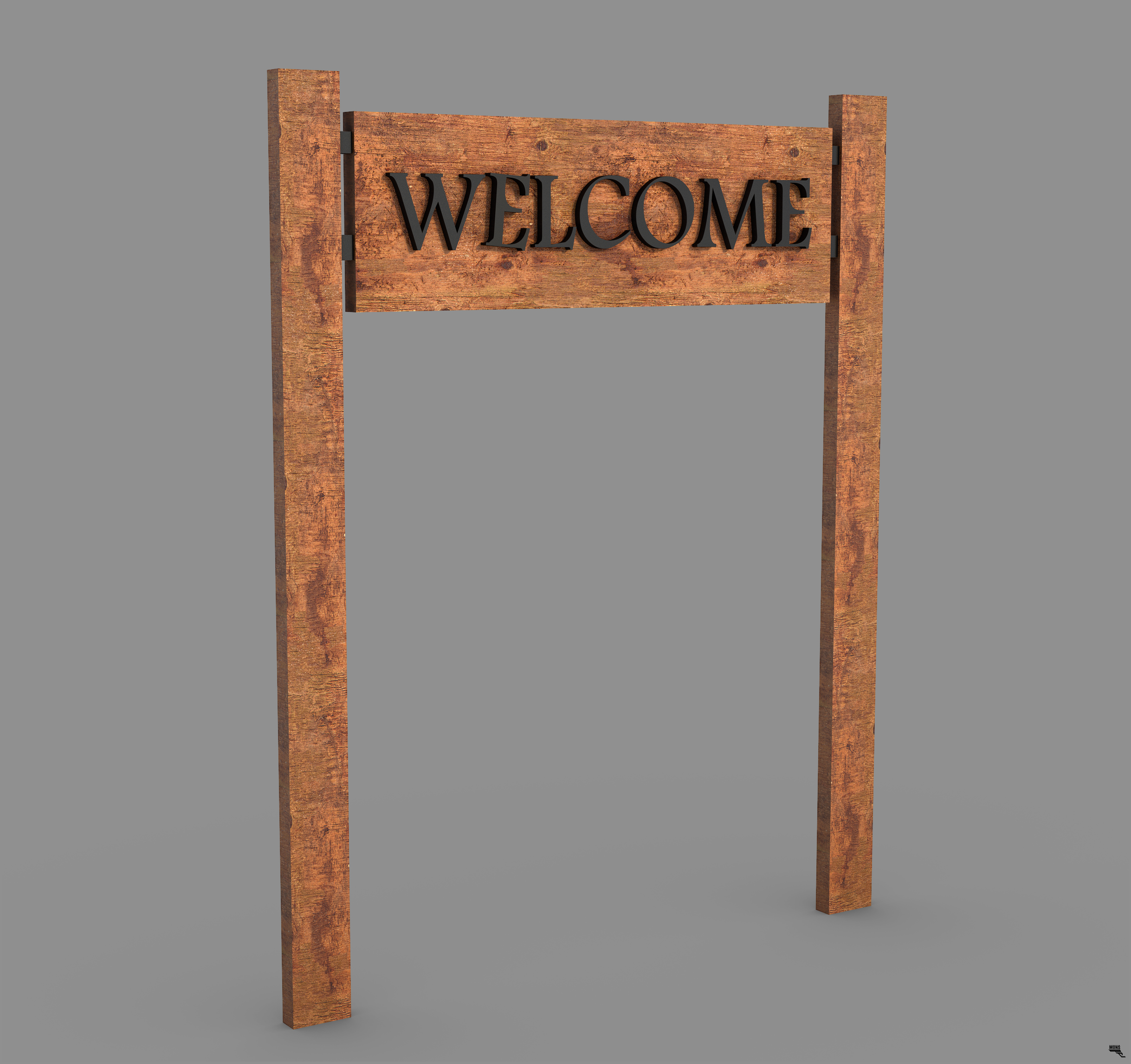 Free welcome town sign model - TurboSquid 1278160