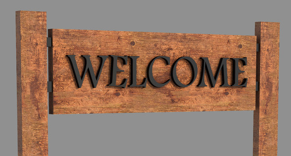 Free welcome town sign model - TurboSquid 1278160