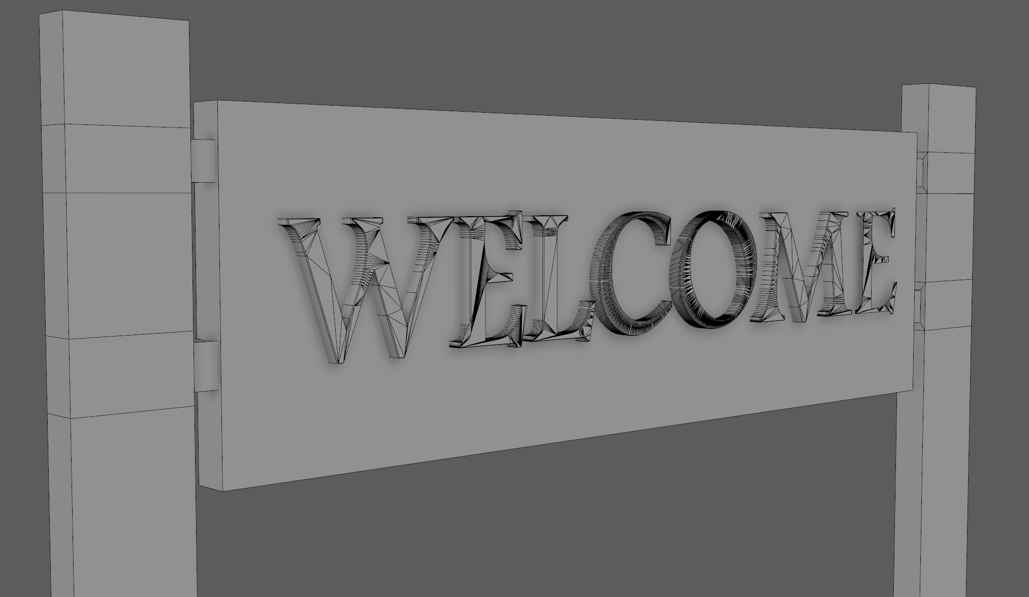 Free welcome town sign model - TurboSquid 1278160