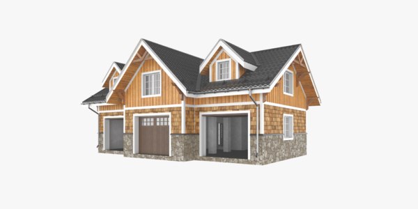 3d wooden house model