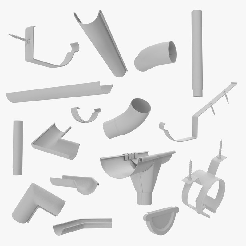 Plastic rain gutter 3D model - TurboSquid 1278347