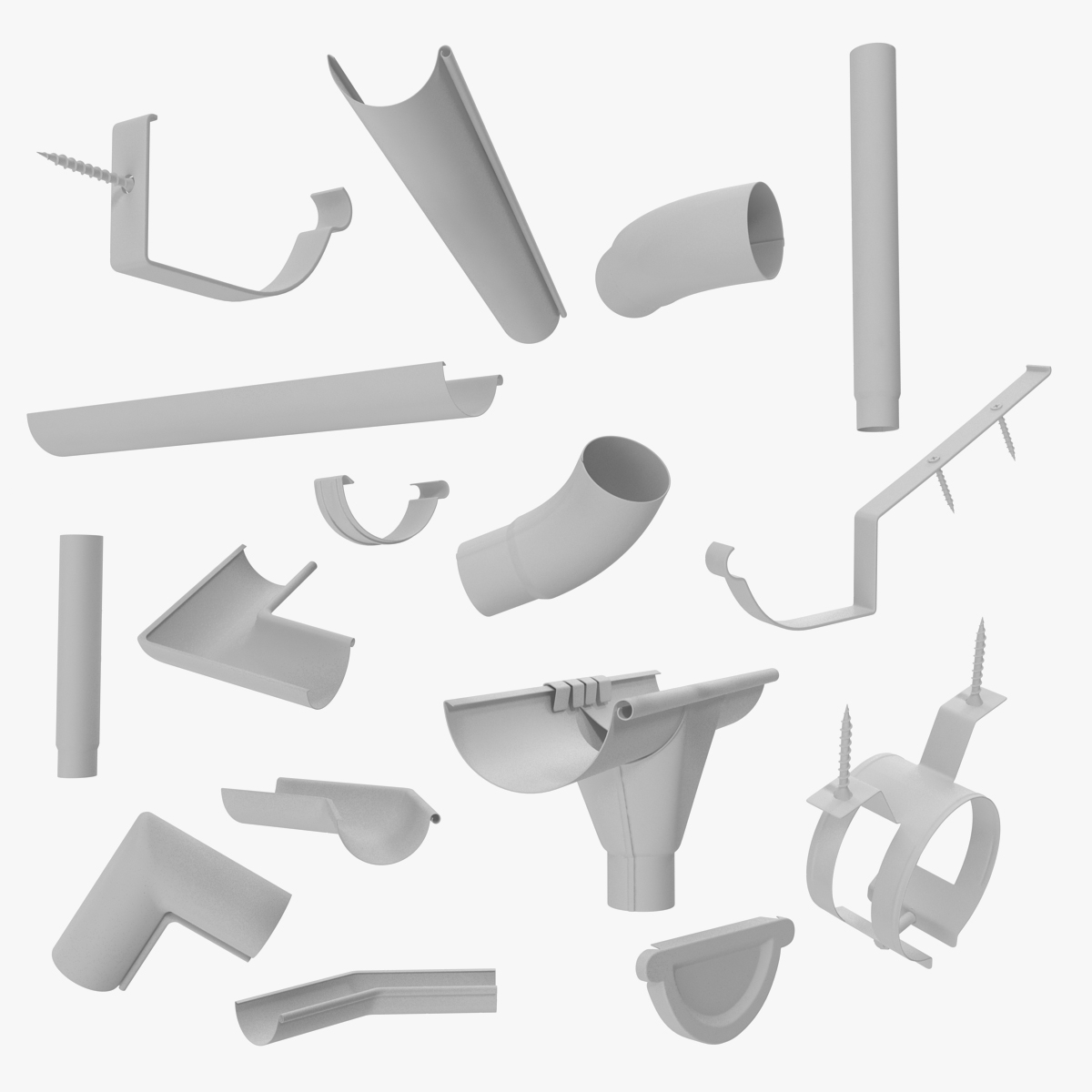 Plastic rain gutter 3D model - TurboSquid 1278347