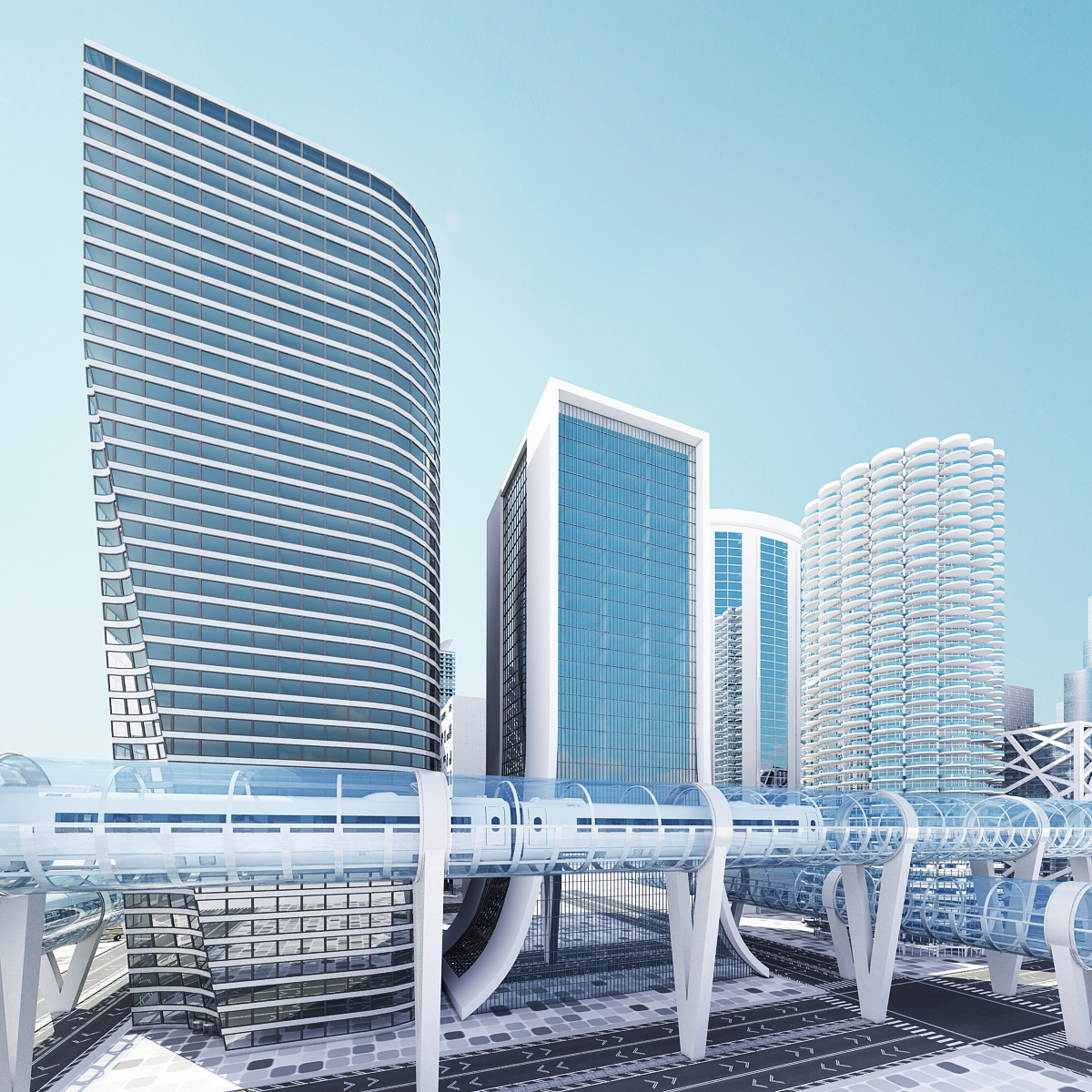 Futuristic city future 2070 3D model - TurboSquid 1278431