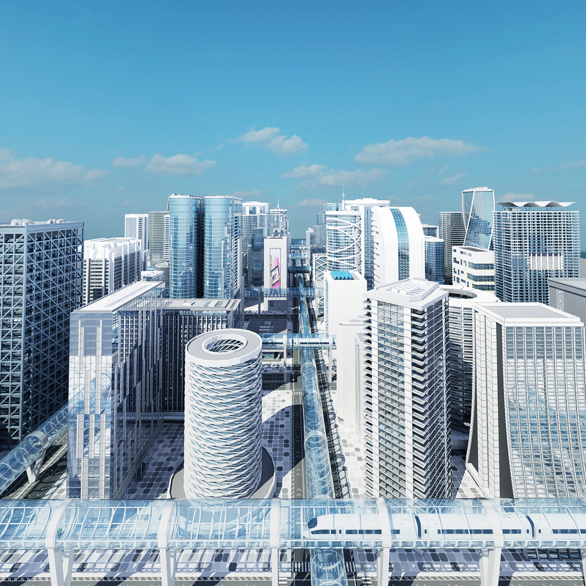 Futuristic city future 2070 3D model - TurboSquid 1278431