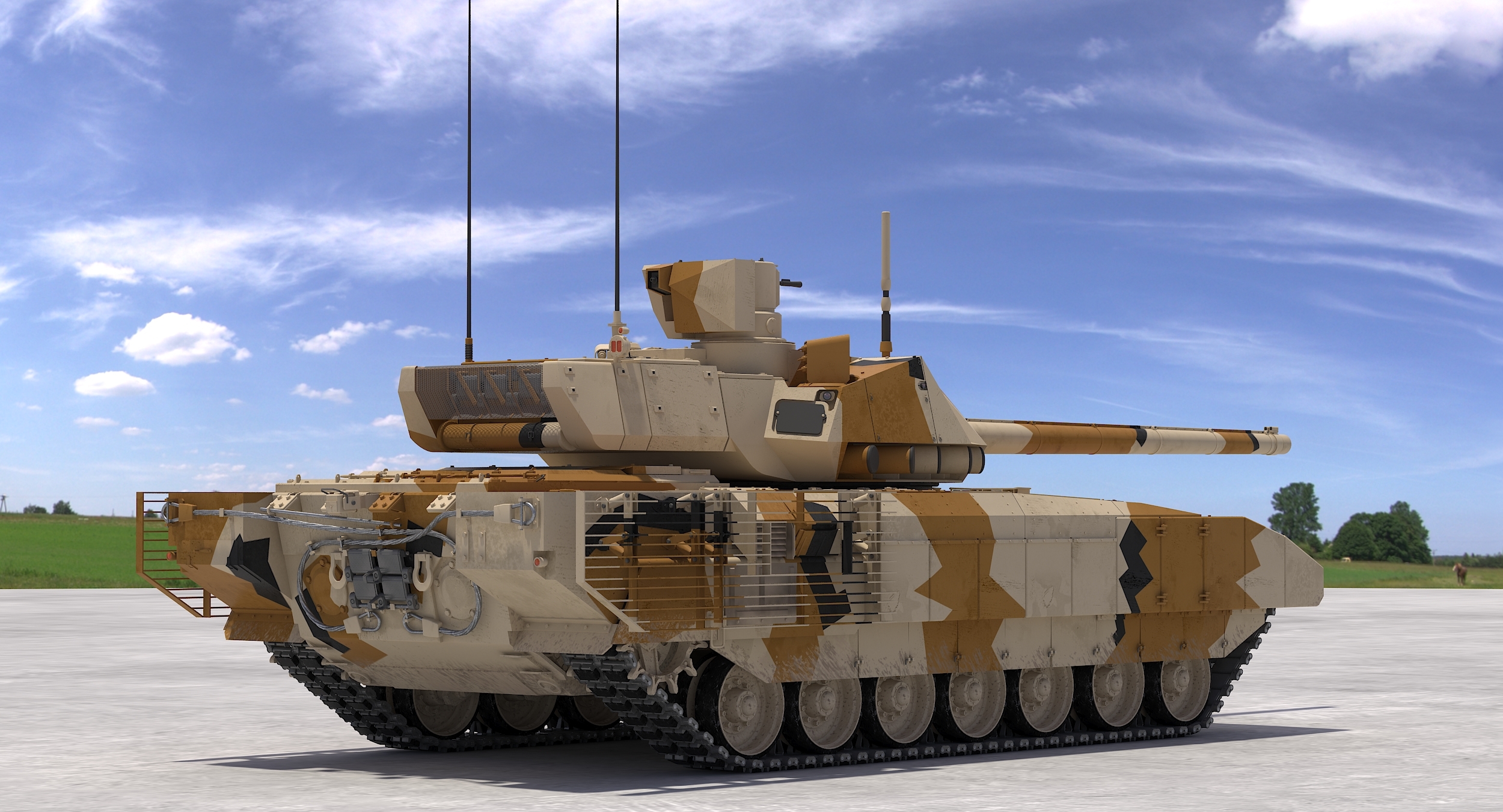 3D t-14 armata desert camo - TurboSquid 1278647