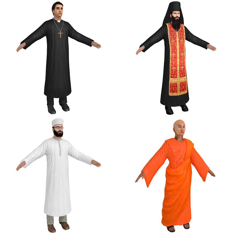 3D pack priests model - TurboSquid 1279414