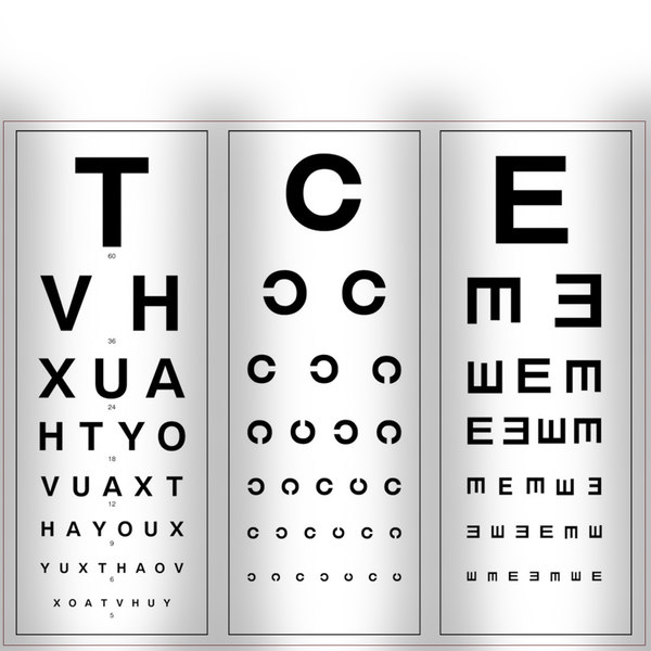 3D optotype medical eye chart - TurboSquid 1279822