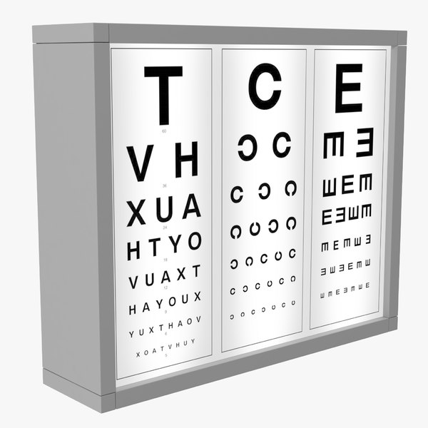 3D optotype medical eye chart - TurboSquid 1279822