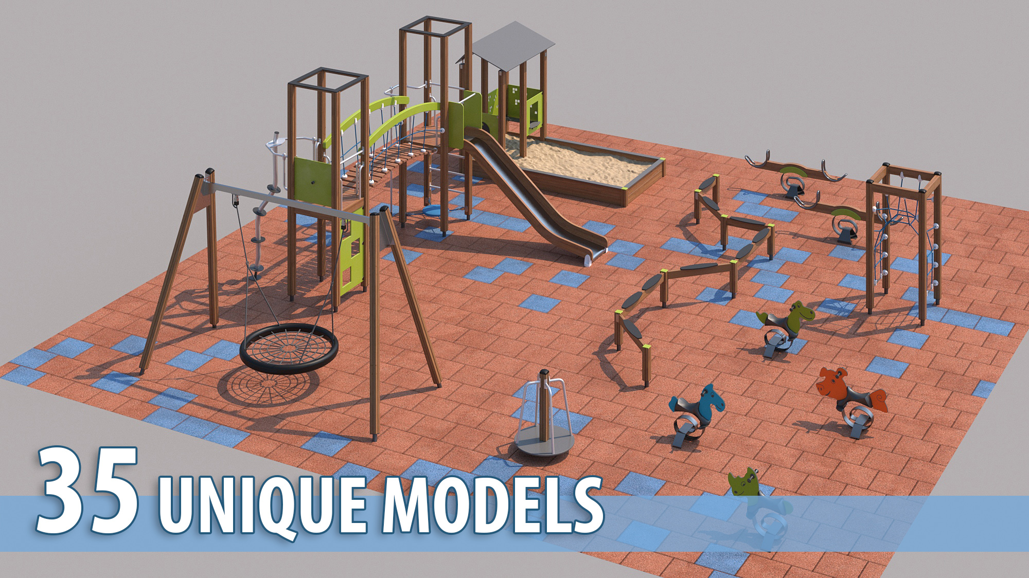 Modern children playground model - TurboSquid 1280023