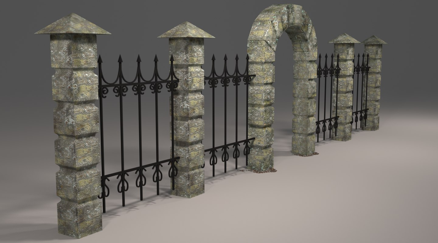 3D model stone fence - TurboSquid 1280041