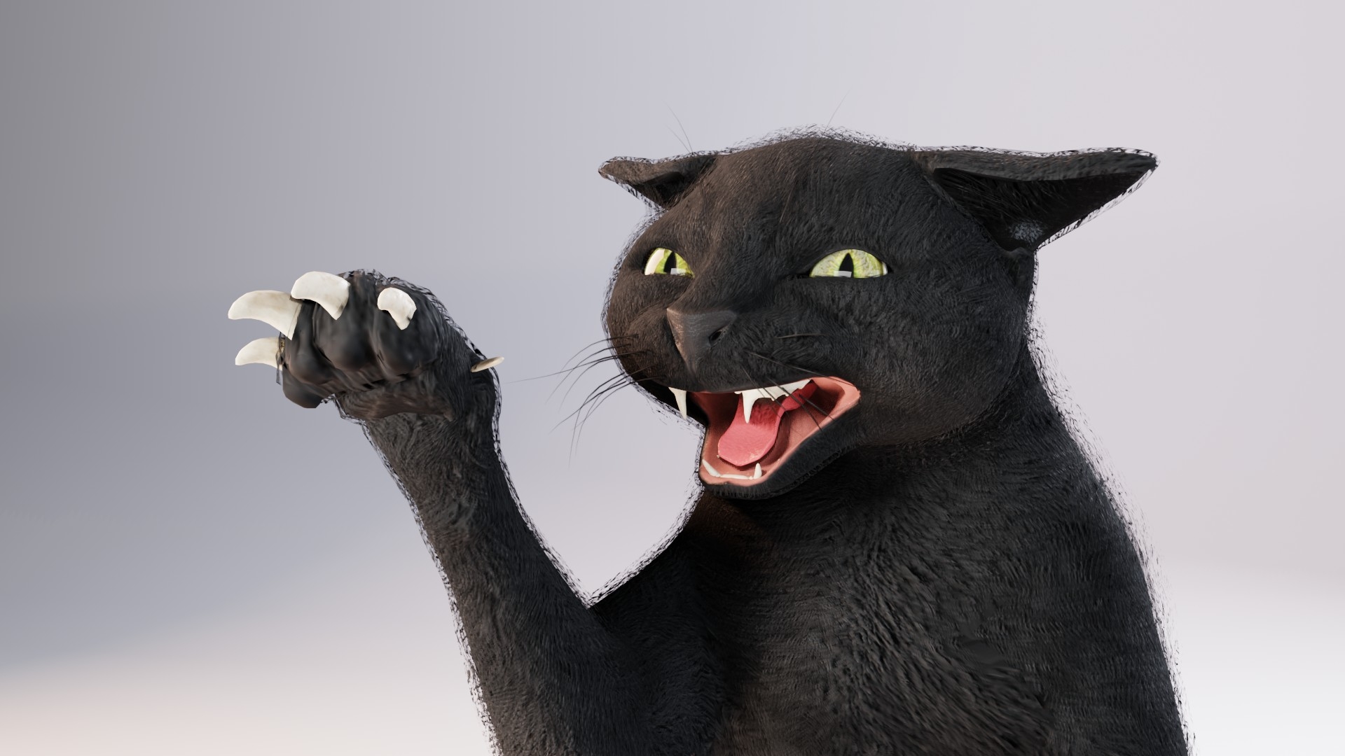 modelo 3d Gato negro aparejado - TurboSquid 1280126