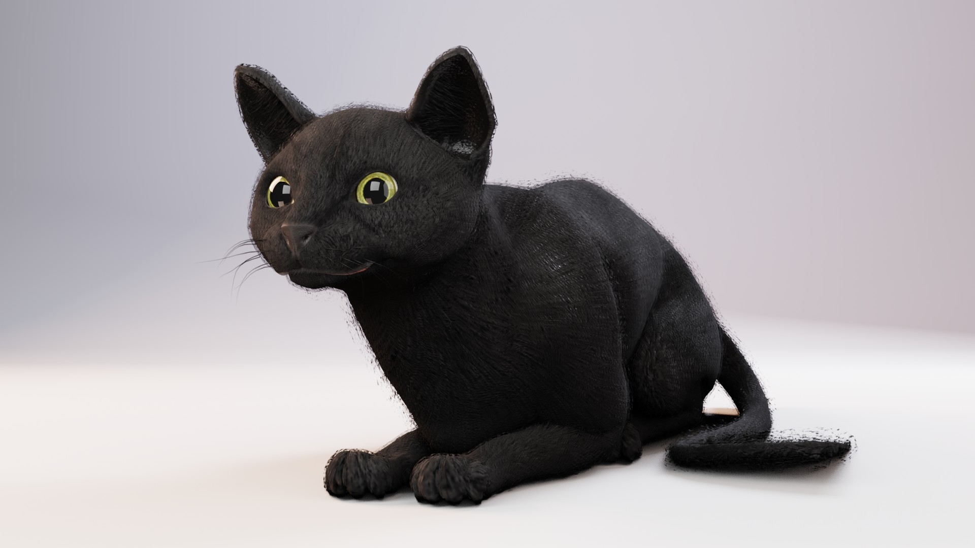 modelo 3d Gato negro aparejado - TurboSquid 1280126