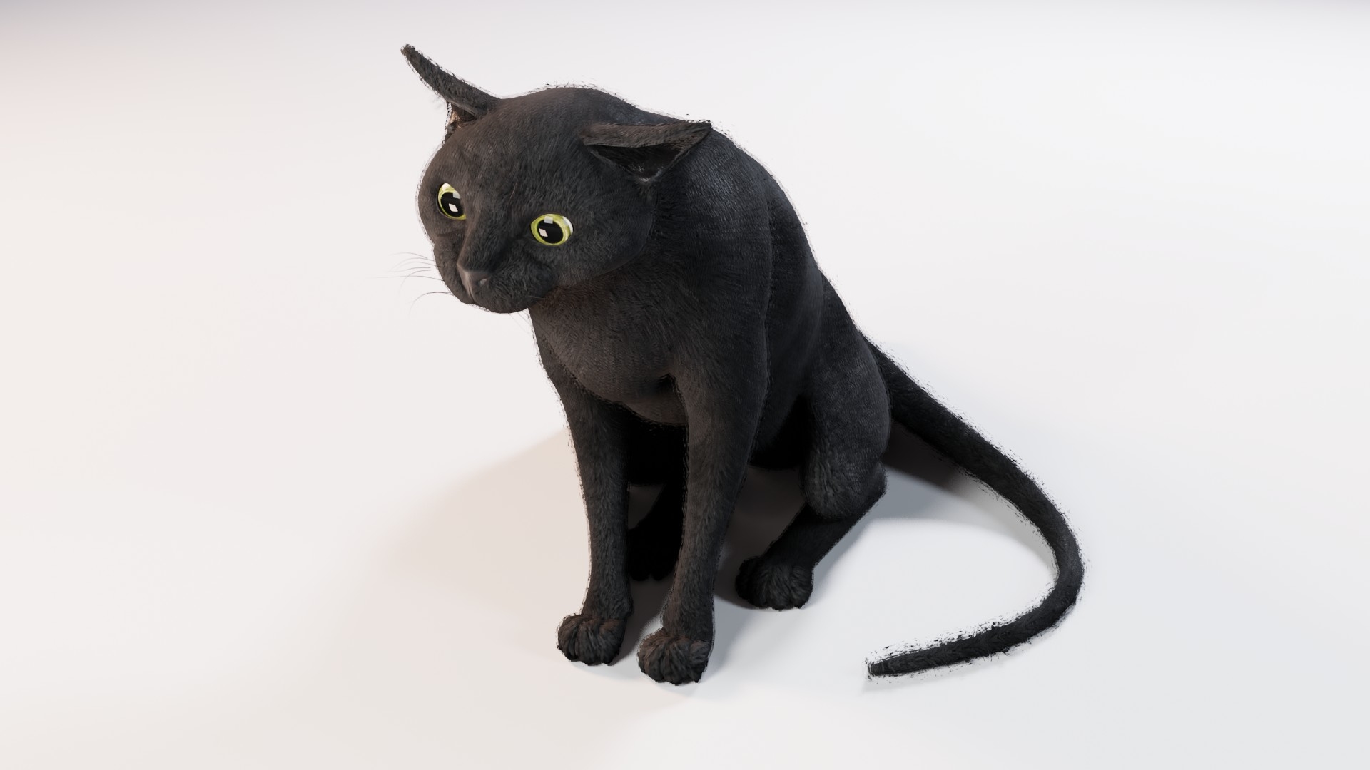 modelo 3d Gato negro aparejado - TurboSquid 1280126