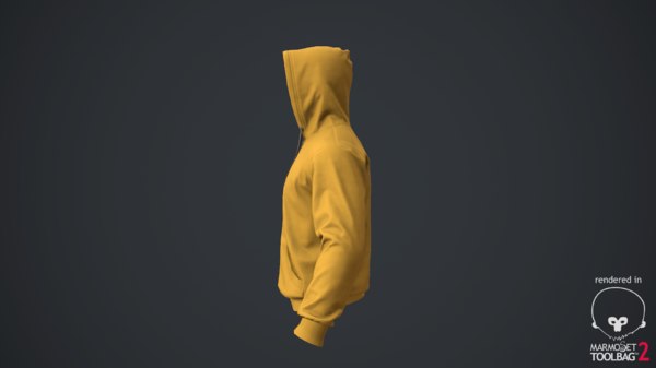 3D realistic yellow hoodie 01 - TurboSquid 1280202