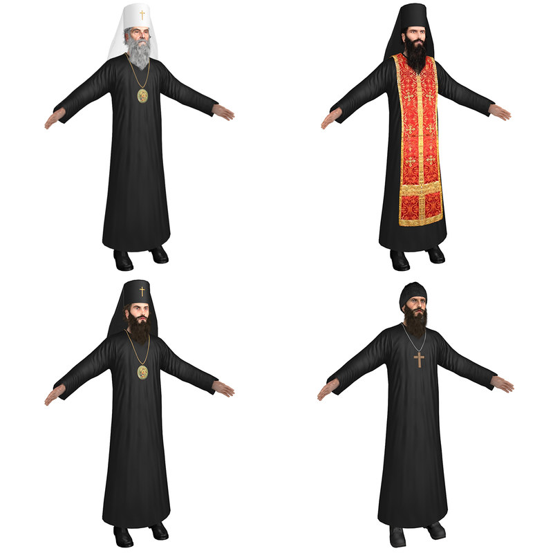 Orthodox priests monks 3D model - TurboSquid 1280233