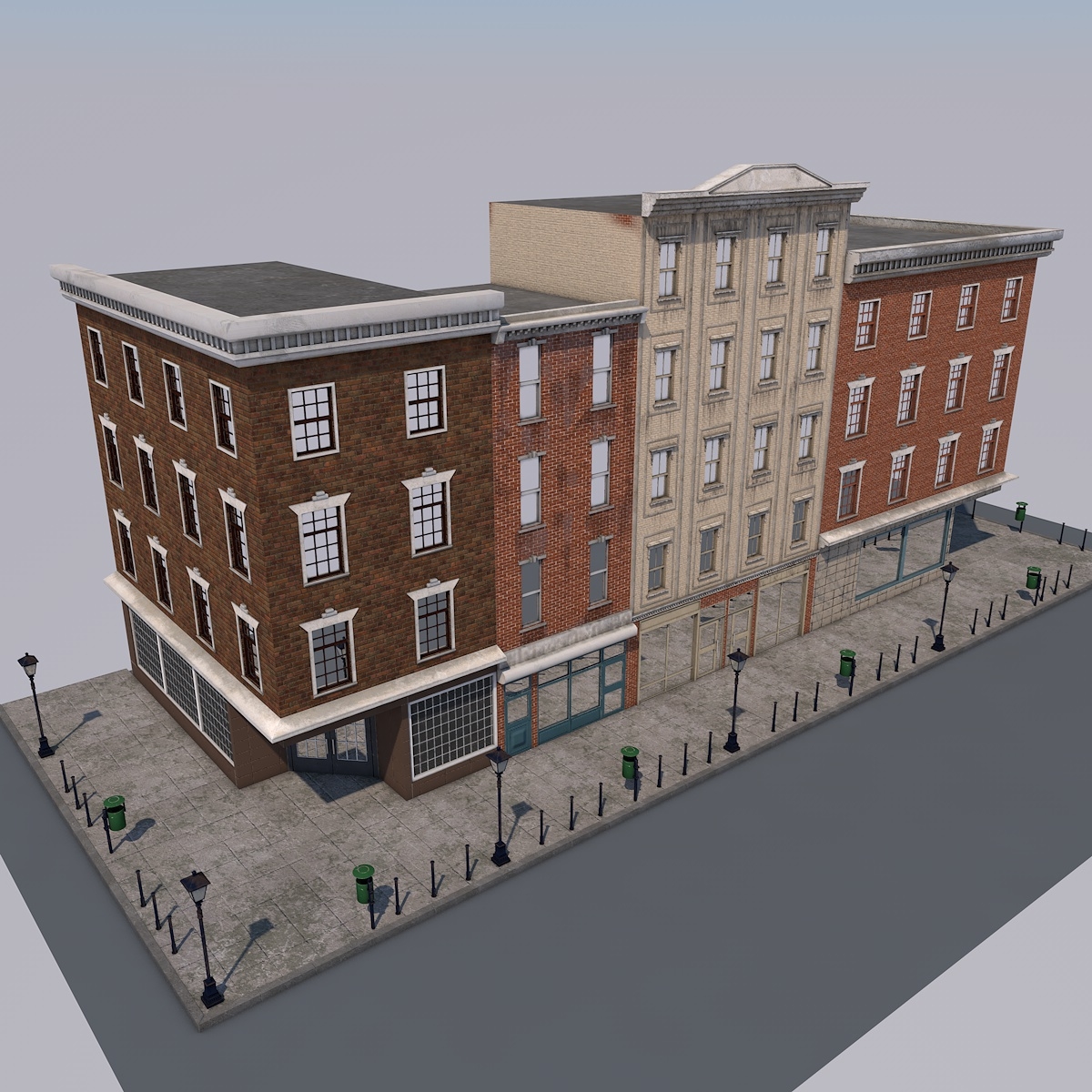 Street scene 3D model - TurboSquid 1280237