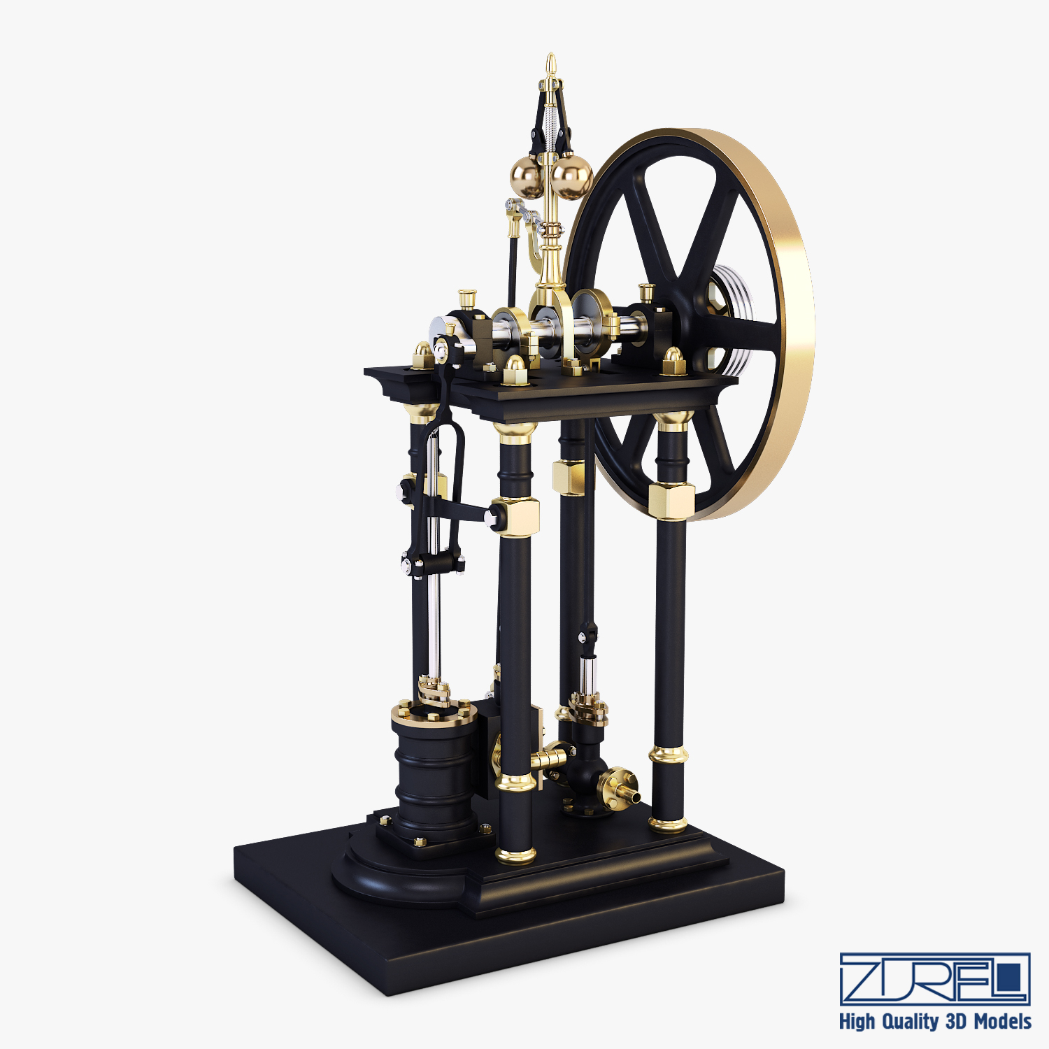3D model vertical steam engine v - TurboSquid 1280401