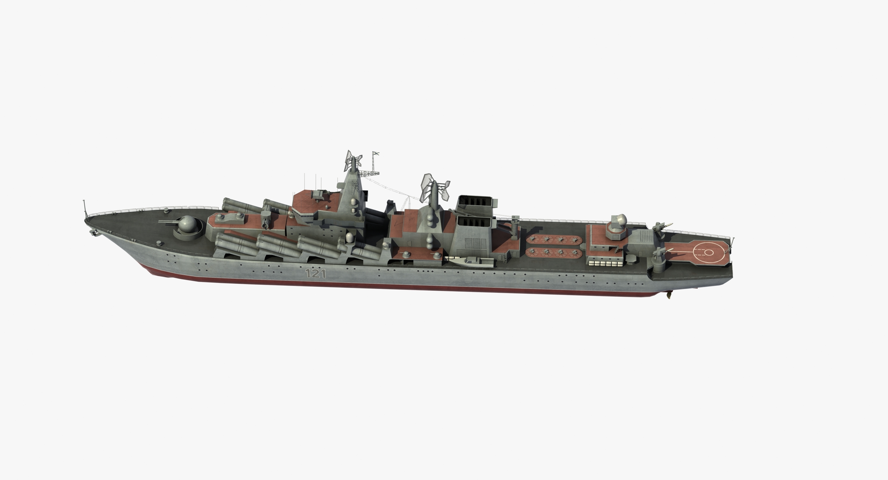Slava class cruiser 3D model - TurboSquid 1280792