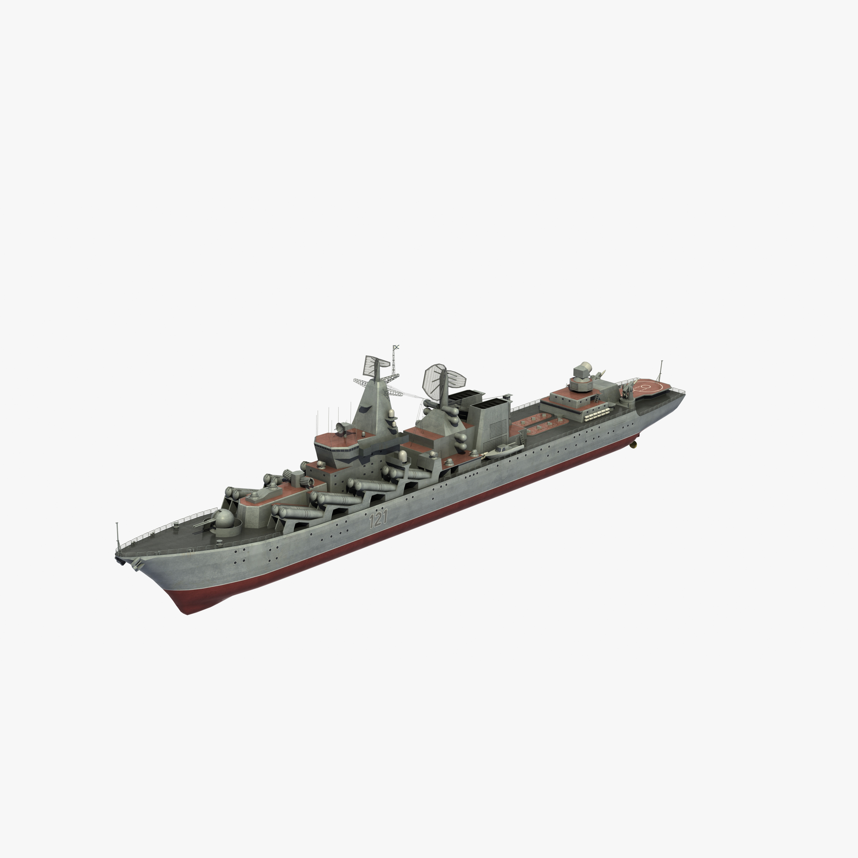 Slava class cruiser 3D model - TurboSquid 1280792