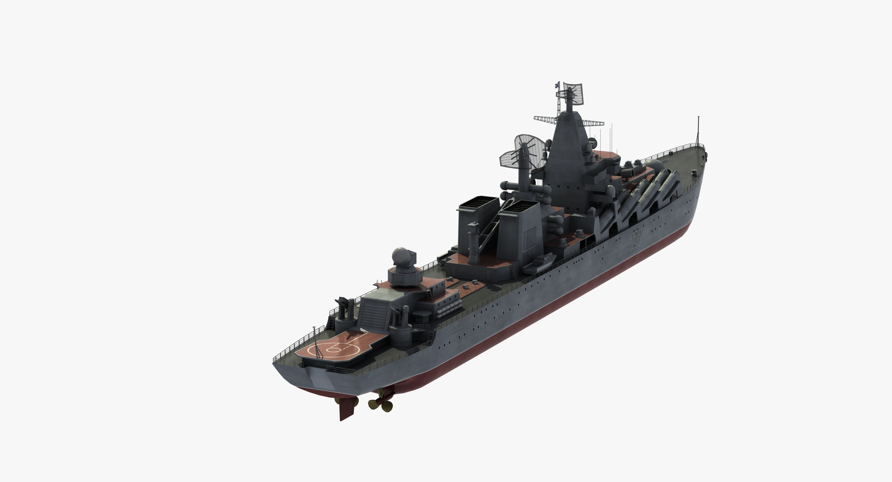 Slava class cruiser 3D model - TurboSquid 1280792