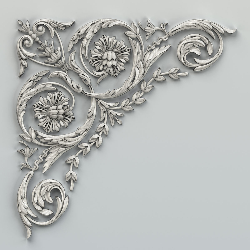 Carved corner decor 3D - TurboSquid 1281720