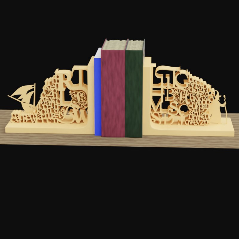 3D bookend book model - TurboSquid 1282093