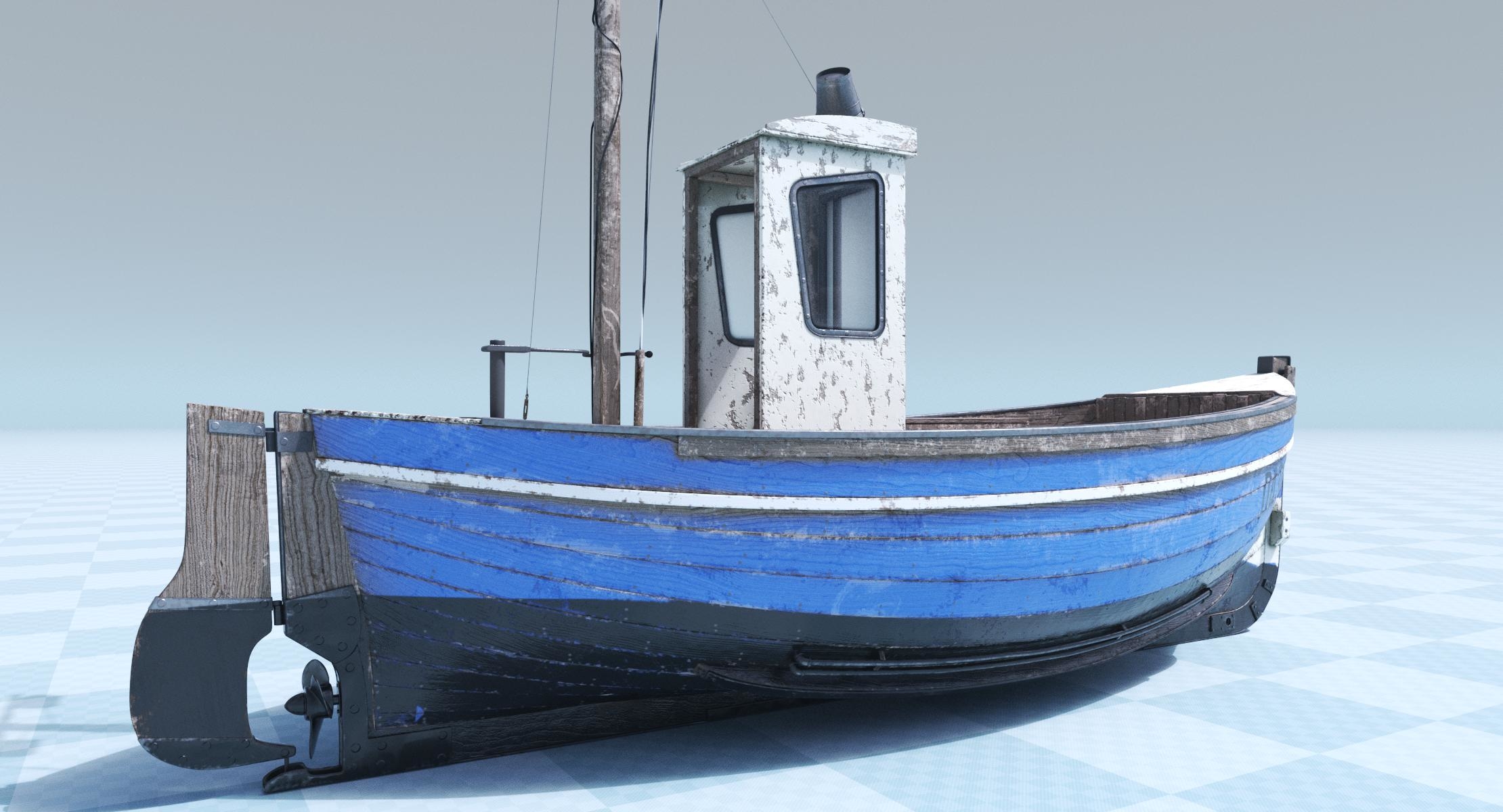 3D old fishing boat model - TurboSquid 1282509