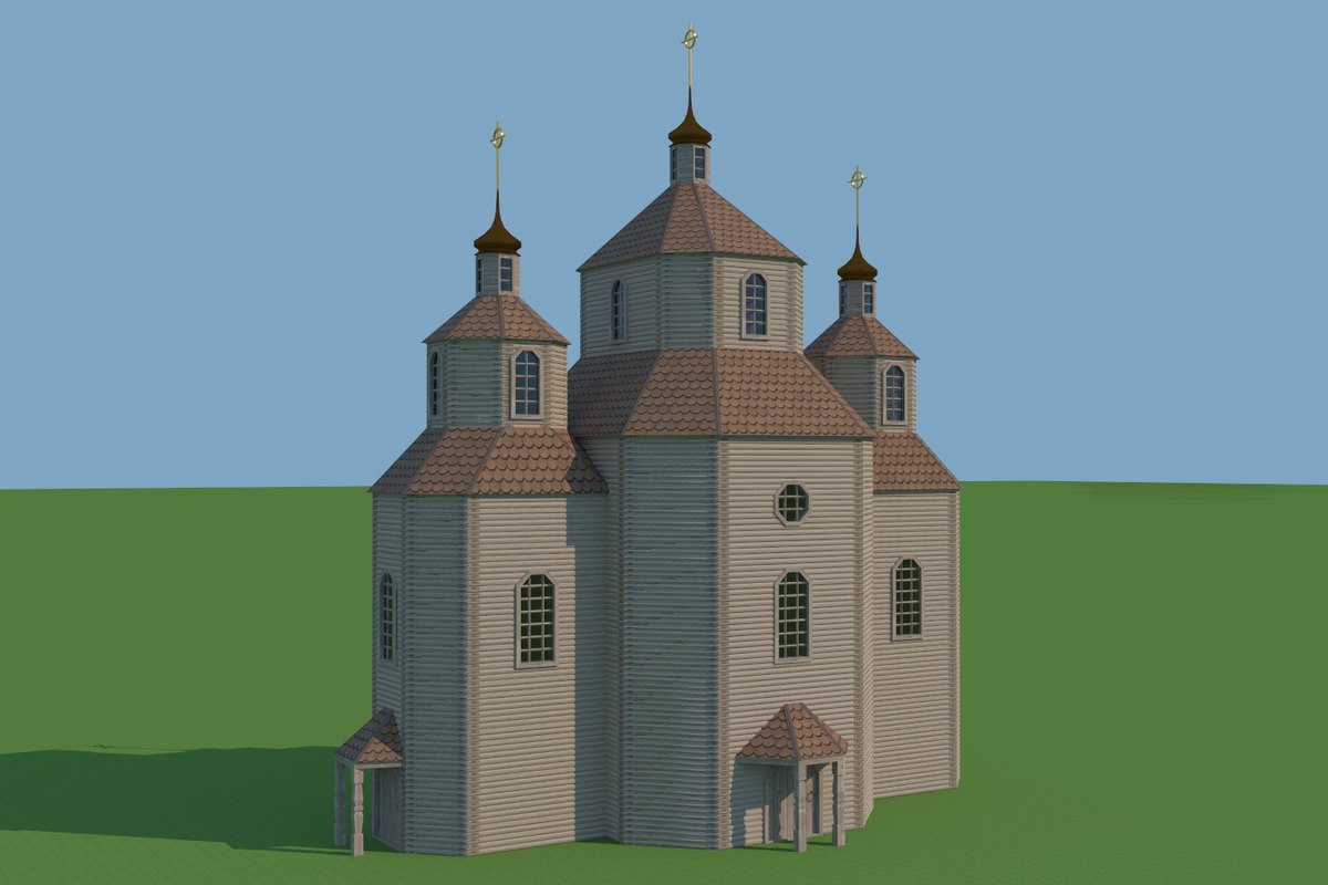 Church wooden model - TurboSquid 1283079