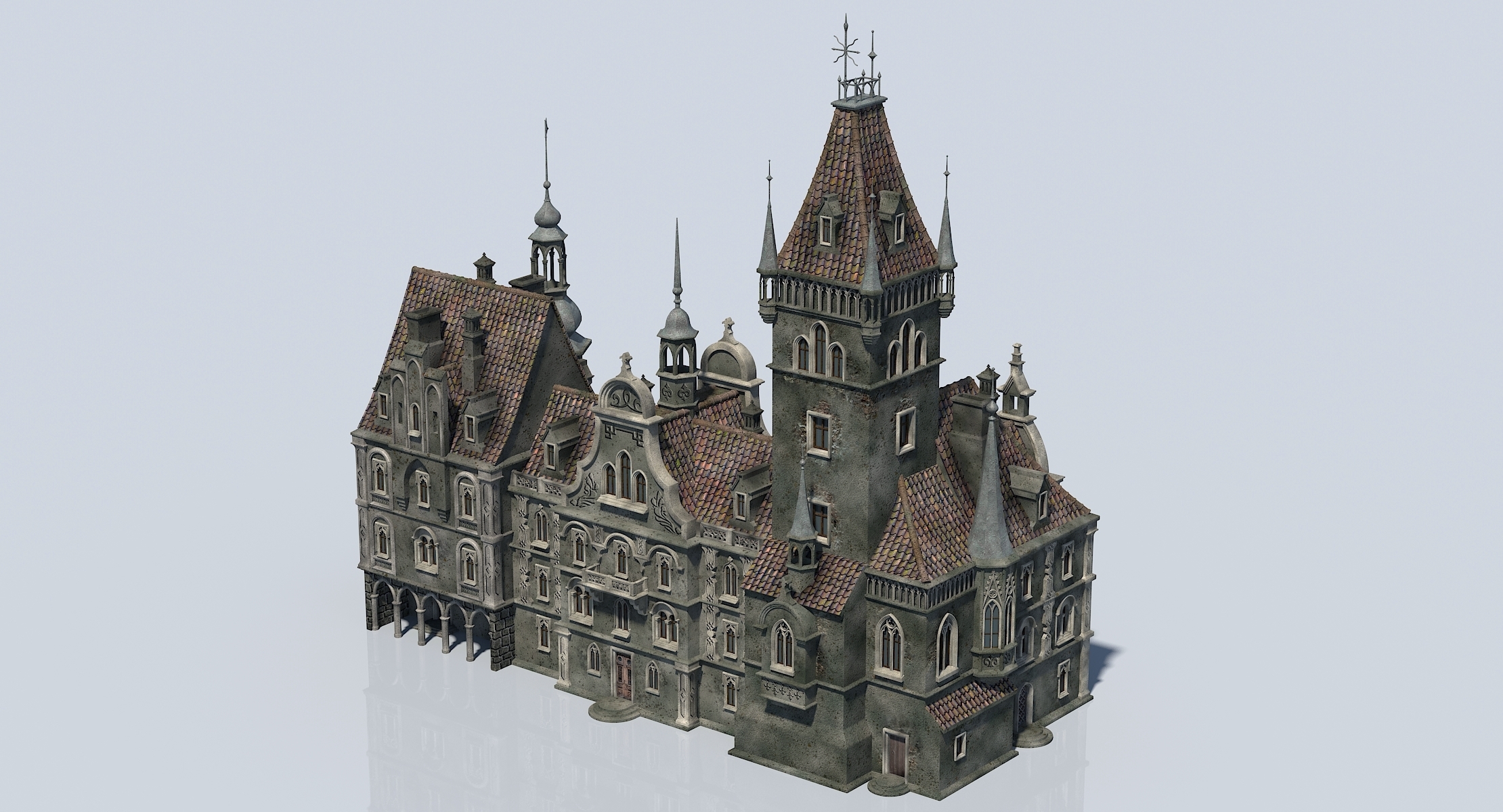3D gothic house 03 build model - TurboSquid 1283139
