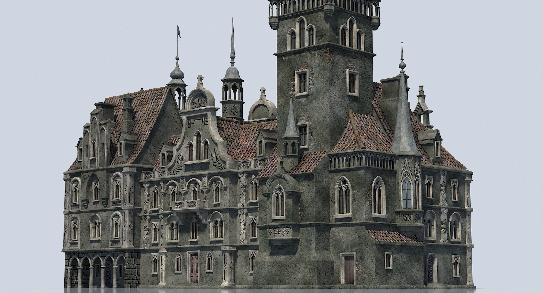 3D gothic house 03 build model - TurboSquid 1283139