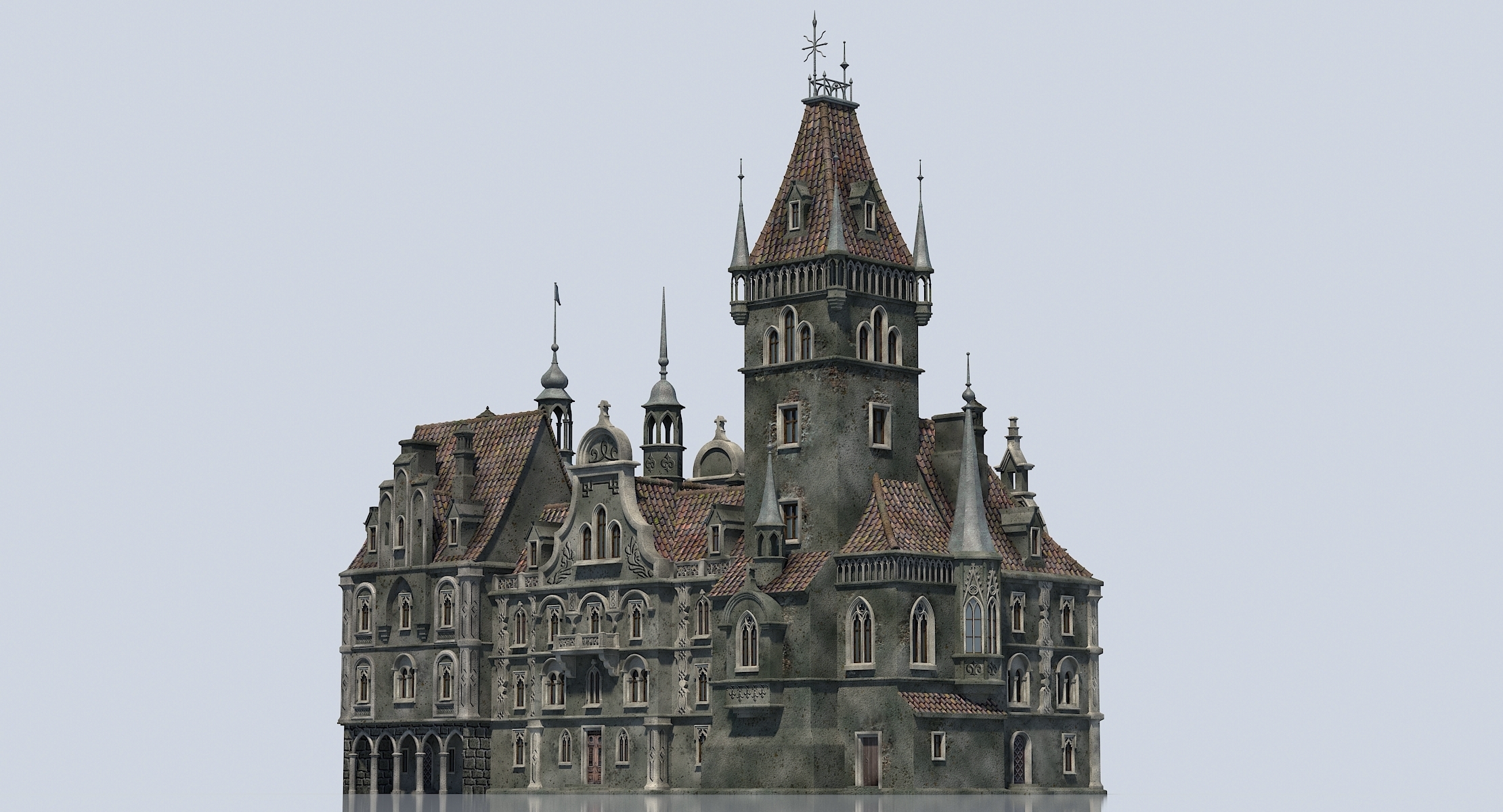3D gothic house 03 build model - TurboSquid 1283139