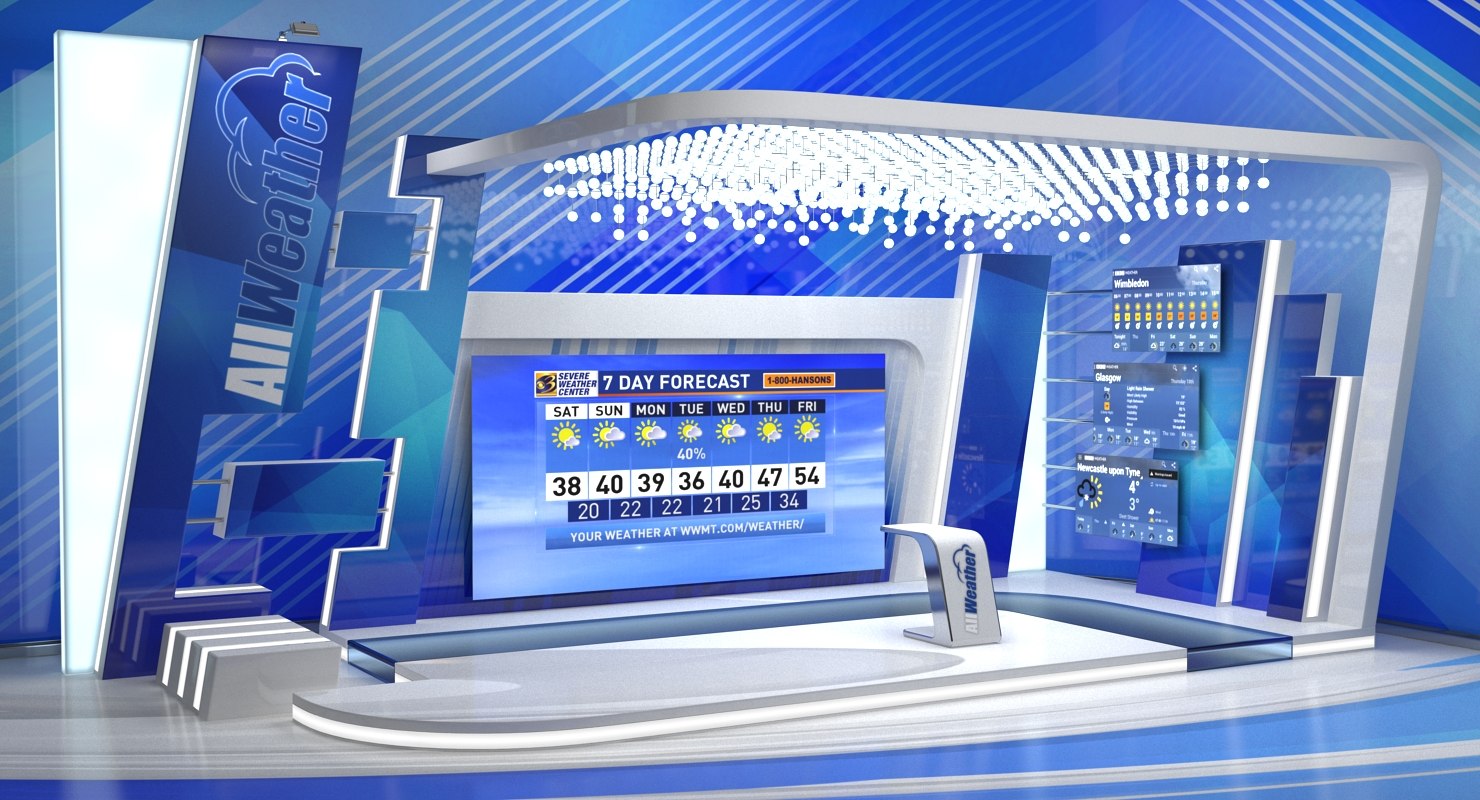 Weather tv studio blue 3D - TurboSquid 1283460