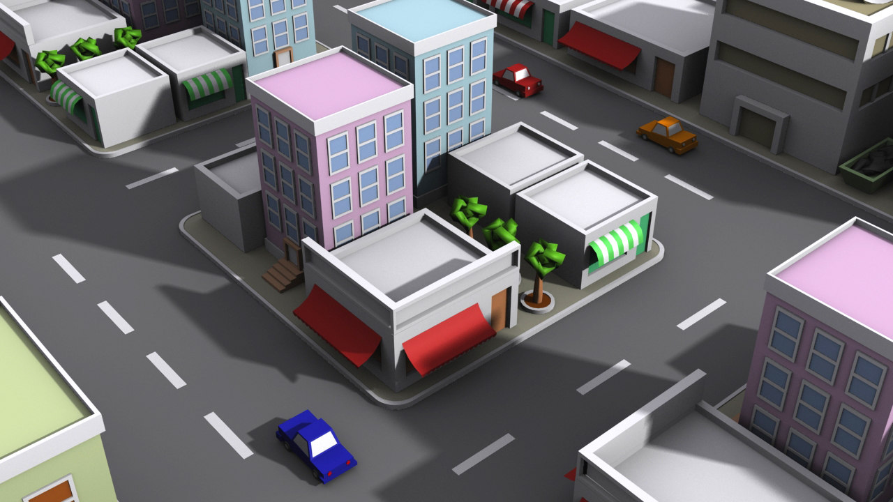 City roads games 3D model - TurboSquid 1283646