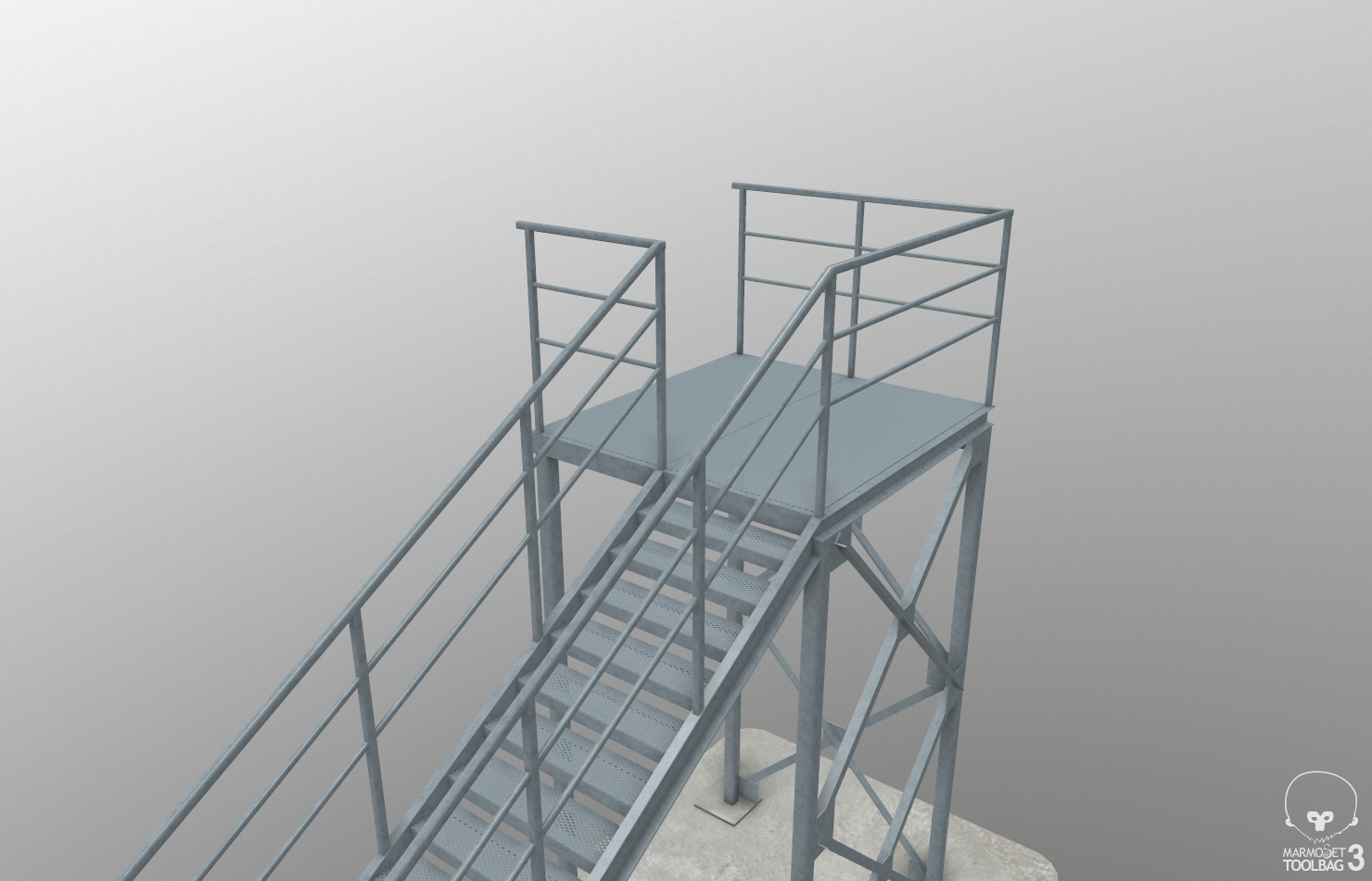 3D model industrial stair - TurboSquid 1283672