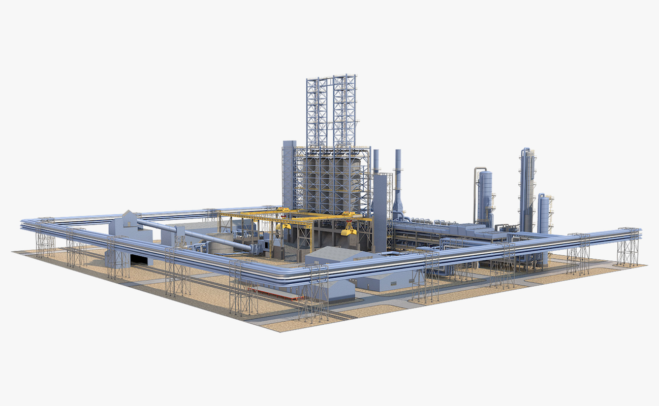 3D delayed coker unit model - TurboSquid 1283684