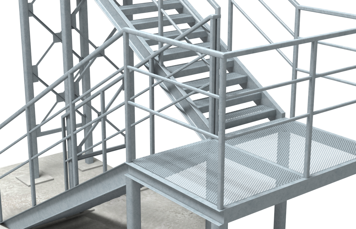 Industrial stair 3 3D model - TurboSquid 1283926