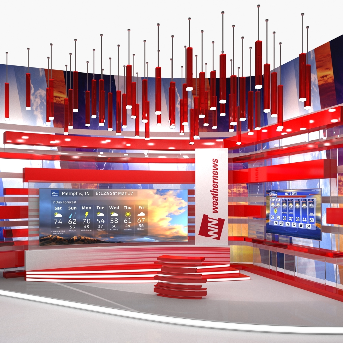 Modern tv weather studio 3D model - TurboSquid 1284020