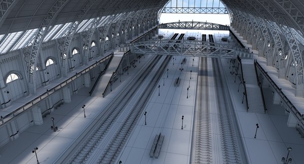 Train station 3D model - TurboSquid 1284026
