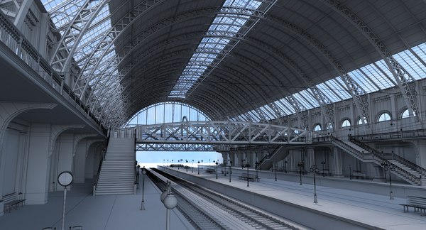 Train station 3D model - TurboSquid 1284026