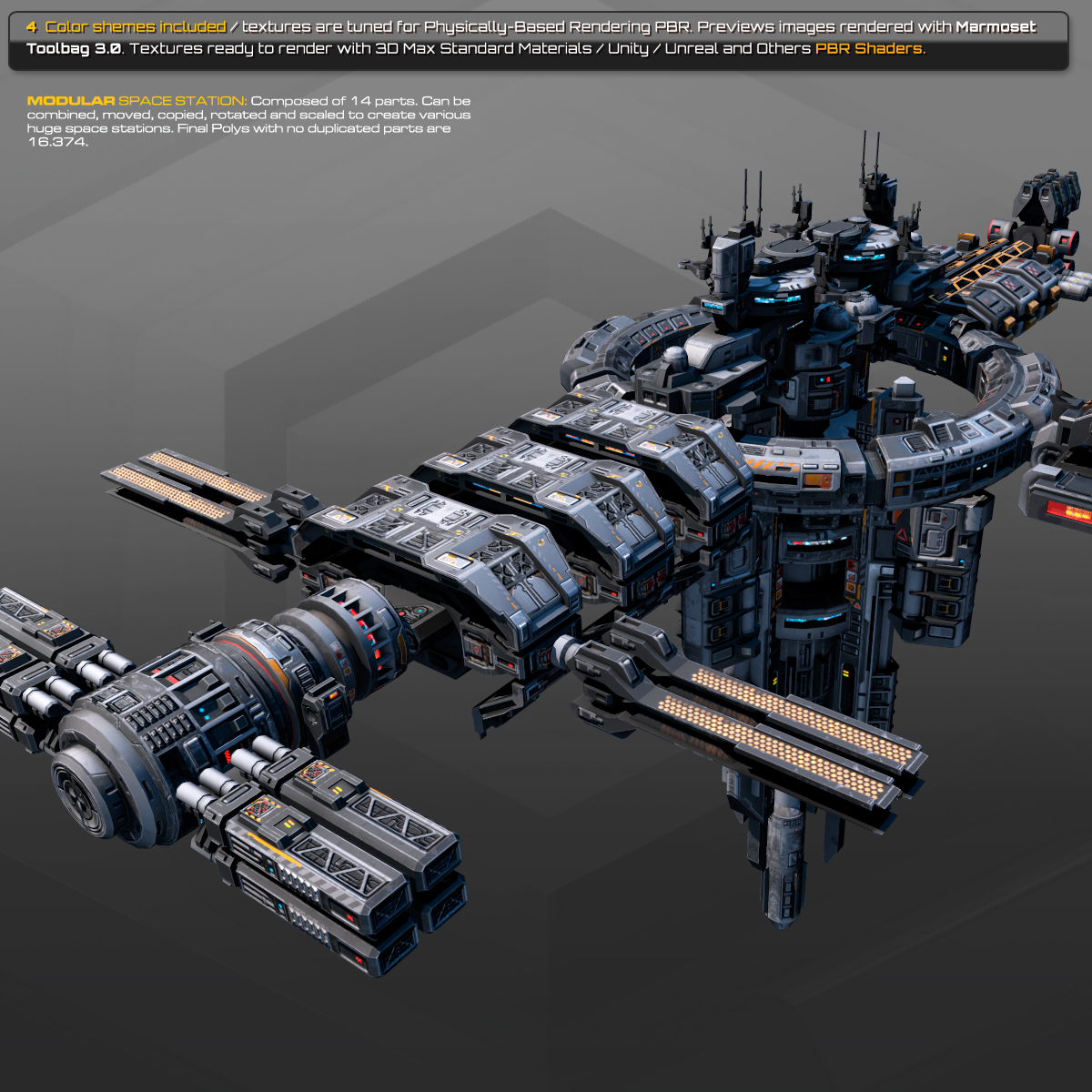 Modular space station 3D - TurboSquid 1284339