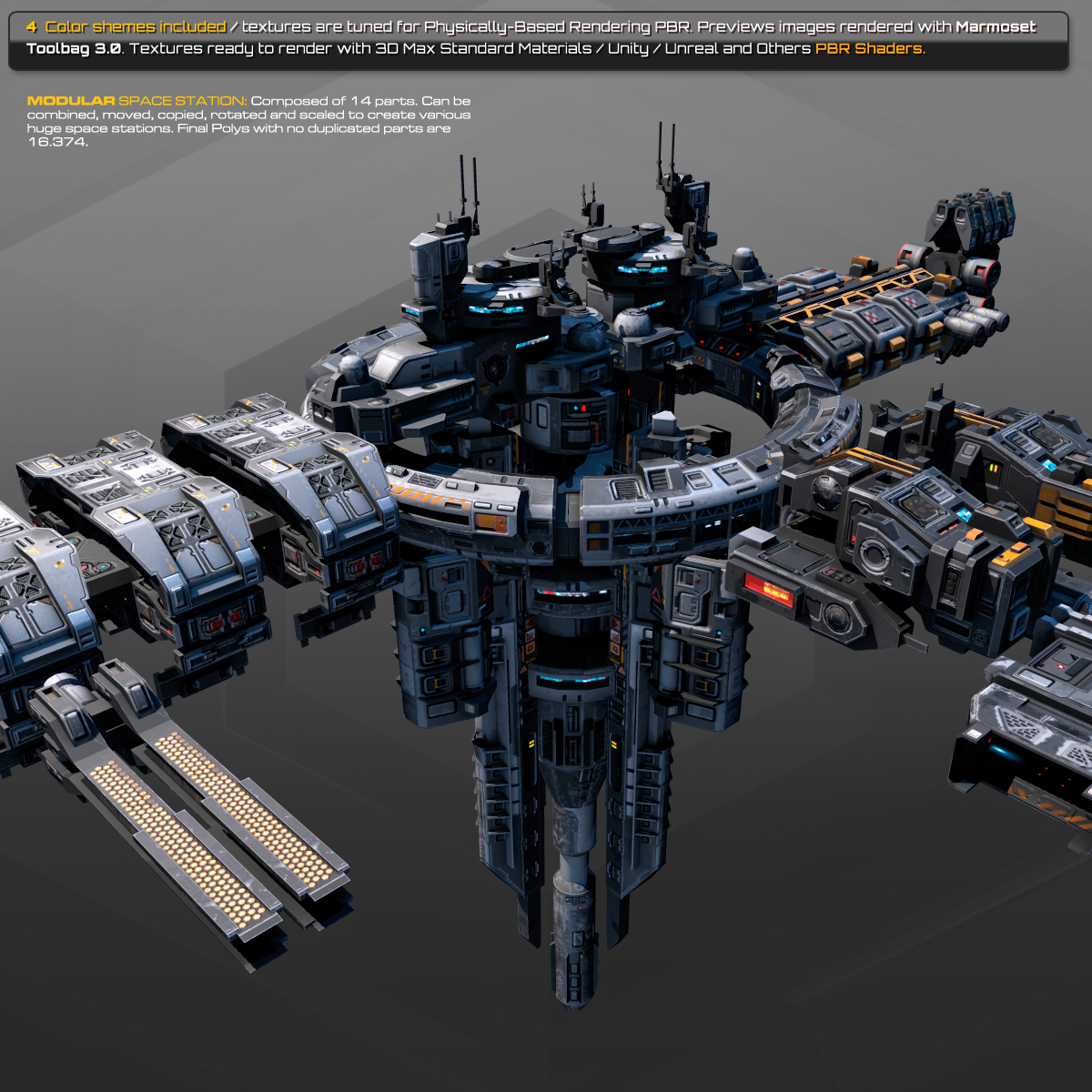 Modular space station 3D - TurboSquid 1284339