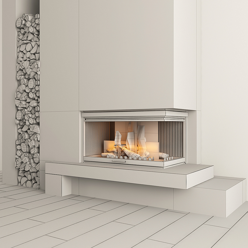 3D firewood fireplace - TurboSquid 1284796