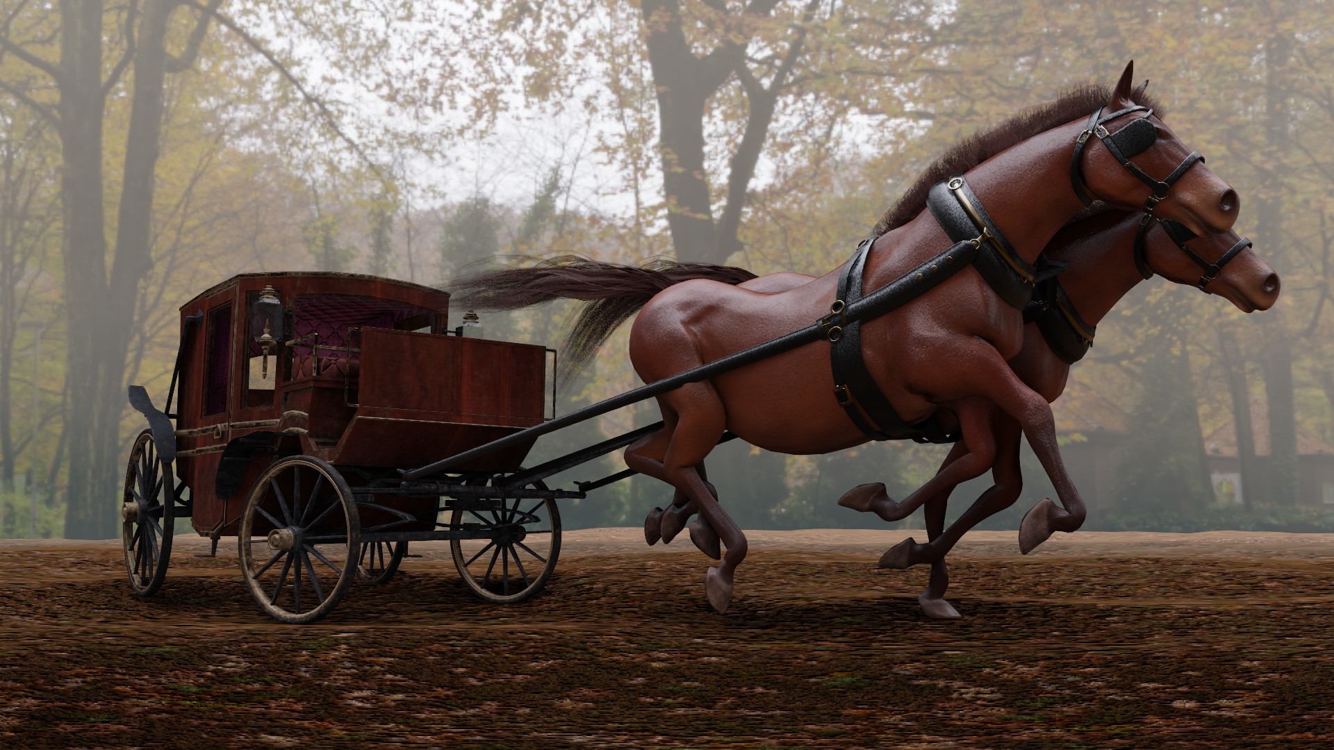Rigged carriage horses animations 3D model - TurboSquid 1285218