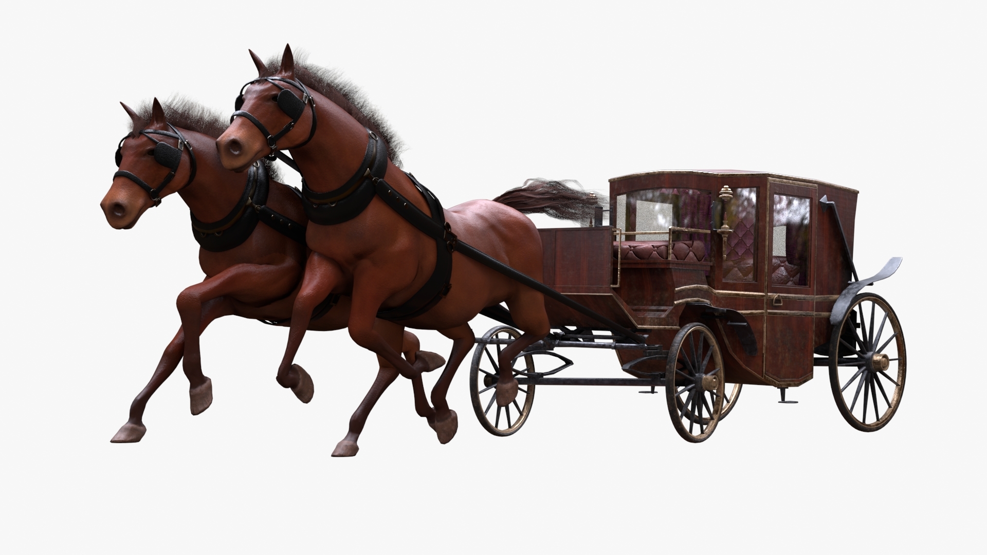 Rigged carriage horses animations 3D model - TurboSquid 1285218