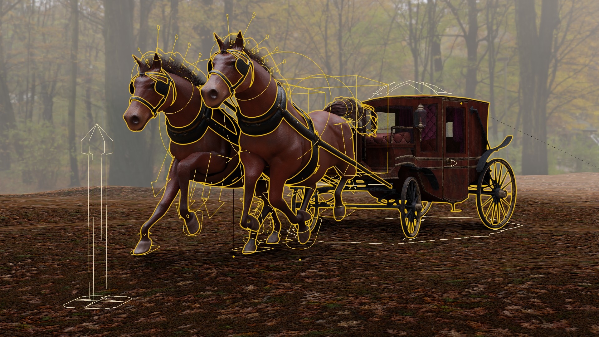 Rigged carriage horses animations 3D model - TurboSquid 1285218