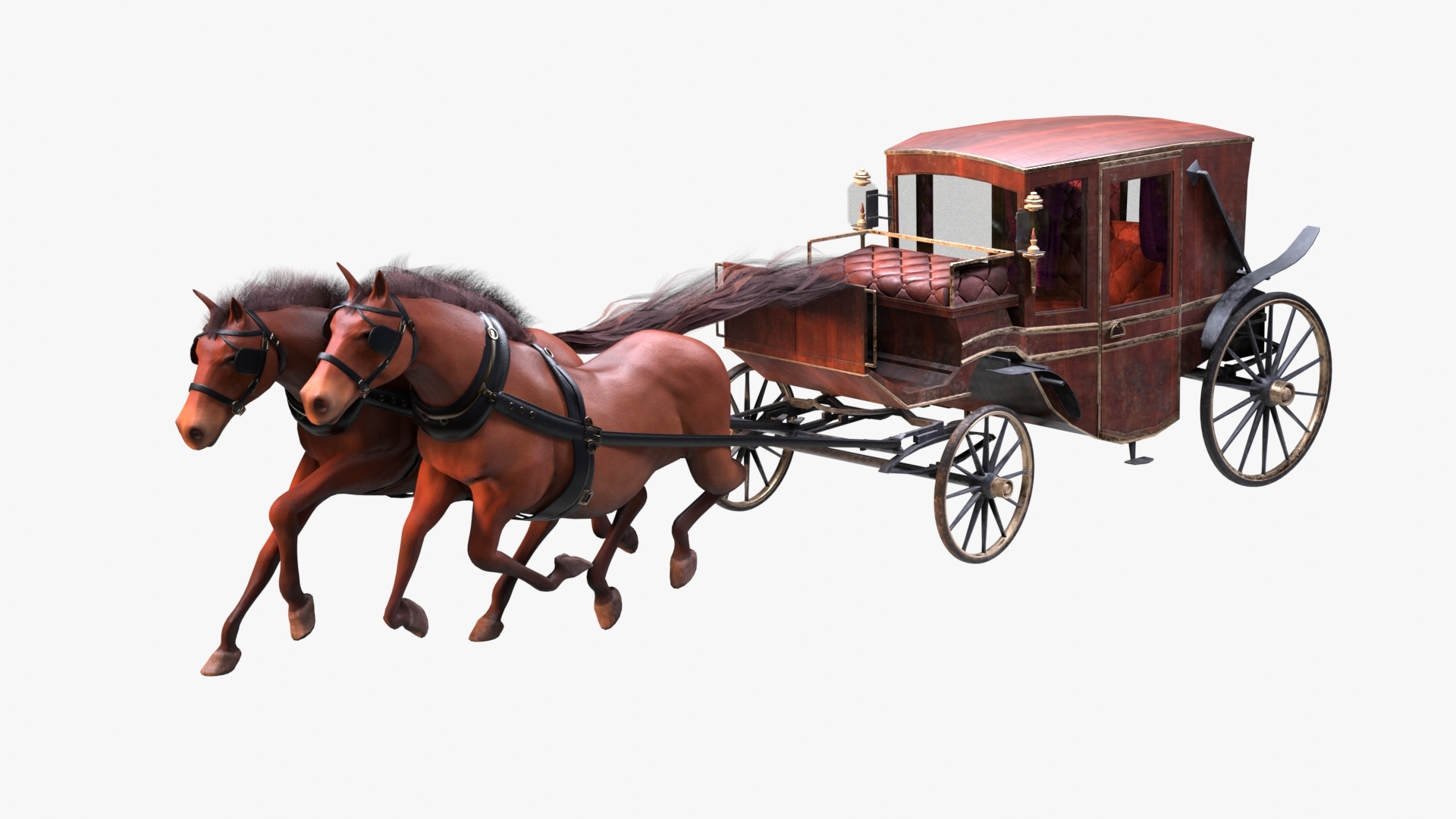 Rigged carriage horses animations 3D model - TurboSquid 1285218